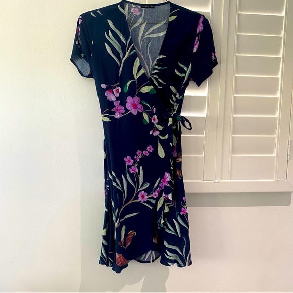 Cotton On | Dresses | Cotton On Floral Wrap Tide Side Dress Short ...